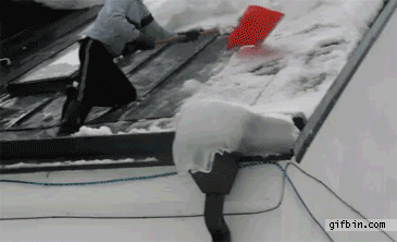 Snow Pushes Man Off Roof | Best Funny Gifs Updated Daily