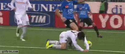 Soccer Player Crawling A Fake Foul | Best Funny Gifs Updated Daily