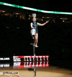 Unicycle Acrobat Flips 5 Bowls On To Head | Best Funny Gifs Updated Daily