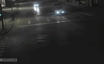 Car Goes Through Intersection | Best Funny Gifs Updated Daily