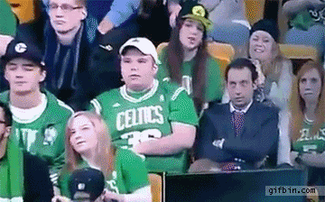 Boston Celtics Lady Fan Supports The Team | Best Funny Gifs Updated Daily