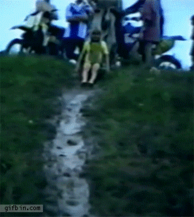 Girl On A Mud Slide | Best Funny Gifs Updated Daily