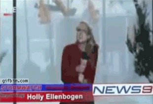 Weather Woman Hit By Stop Sign | Best Funny Gifs Updated Daily