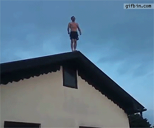 Rooftop Jump In Kiddie Pool | Best Funny Gifs Updated Daily