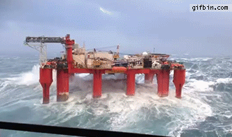 Oil Rig Vs. Big Waves | Best Funny Gifs Updated Daily