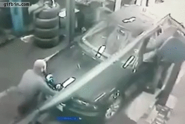 Auto Technician Falls In Hole | Best Funny Gifs Updated Daily