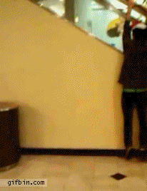 Escalator Handrail Hanging Fail | Best Funny Gifs Updated Daily