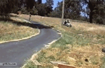 Biker Goes Off The Track | Best Funny Gifs Updated Daily