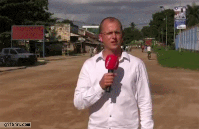 Reporter Almost Hit By Bike | Best Funny Gifs Updated Daily