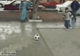 Kid Stone Soccer Ball Kick Prank | Best Funny Gifs Updated Daily