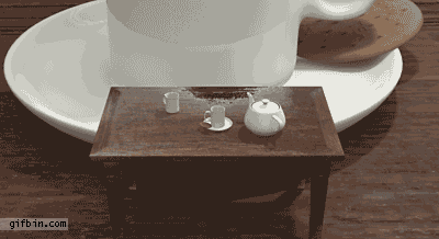 Tea Set On Table Infinite Rotation | Best Funny Gifs Updated Daily