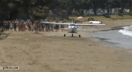 Plane Crashes While Taking Off On A Beach | Best Funny Gifs Updated Daily