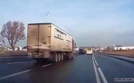 Truck Sudden Swerve | Best Funny Gifs Updated Daily