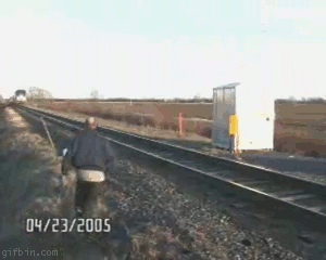 Almost Hit By Train | Best Funny Gifs Updated Daily