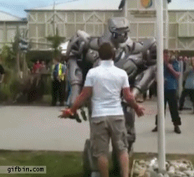 Man Fights Robot | Best Funny Gifs Updated Daily