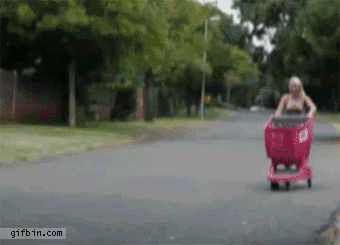 Blonde Shopping Cart Ride Fail | Best Funny Gifs Updated Daily