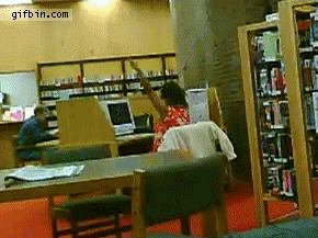 Crazy Lady At The Library | Best Funny Gifs Updated Daily