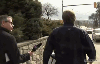 Reporter Walks Into Post | Best Funny Gifs Updated Daily