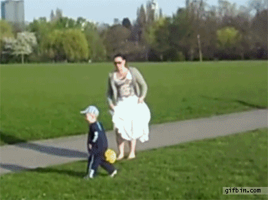 Woman Kicks Ball In Sons Face | Best Funny Gifs Updated Daily