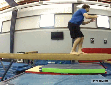 Balance Beam Back Flip Nut Shot | Best Funny Gifs Updated Daily