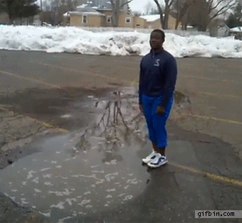 Jump In A Puddle Prank | Best Funny Gifs Updated Daily