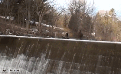 Snowmobile Jump Off Dam | Best Funny Gifs Updated Daily