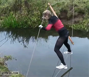 Girl Crossing Water | Best Funny Gifs Updated Daily