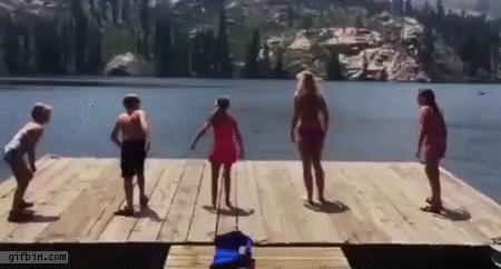 Girl Pranks Her Friends Jumping Off Dock | Best Funny Gifs Updated Daily