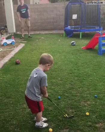 Catching Ball With Mouth Golf Trick Shot | Best Funny Gifs Updated Daily