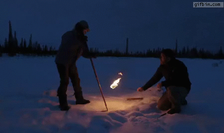 Igniting Methane Trapped Under Ice | Best Funny Gifs Updated Daily