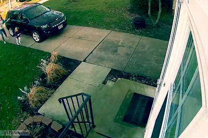 Little Girls Flies Off With Opening Door | Best Funny Gifs Updated Daily