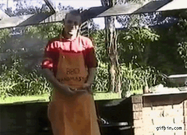 Barbeque Apron Catches Fire | Best Funny Gifs Updated Daily