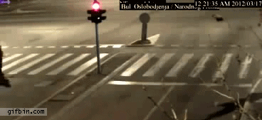 Guy Breaks Traffic Light | Best Funny Gifs Updated Daily