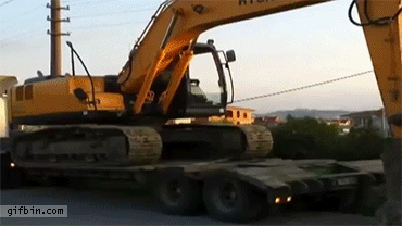 Excavator Pushes Truck | Best Funny Gifs Updated Daily