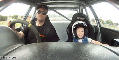 Kid's Reaction In Rally Car | Best Funny Gifs Updated Daily
