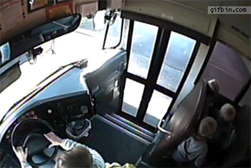 Speeding Car Almost Hits Kids Getting Into School Bus | Best Funny Gifs ...