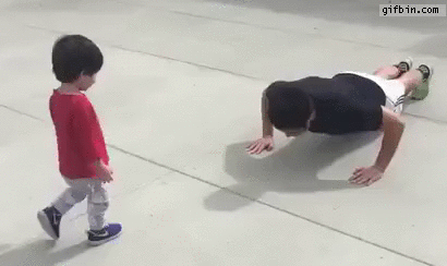 Toddler Does Push-ups | Best Funny Gifs Updated Daily