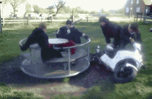 Motorcycle Merry-go-round Fail | Best Funny Gifs Updated Daily