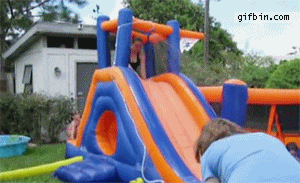 Girl On Inflatable Slide Fail | Best Funny Gifs Updated Daily