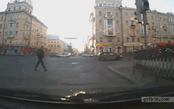 Crosswalk Cyclist Fail | Best Funny Gifs Updated Daily