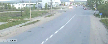 Car Explodes On Impact During Intersection Collision | Best Funny Gifs ...