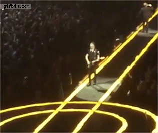 U2's The Edge Falls Off The Stage | Best Funny Gifs Updated Daily
