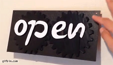 Open-Close Typographical Gears | Best Funny Gifs Updated Daily