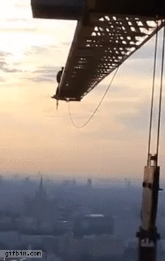 Rope Swinging On Crane | Best Funny Gifs Updated Daily