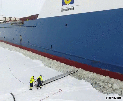 Man Gets Onto Moving Cargo Ship | Best Funny Gifs Updated Daily
