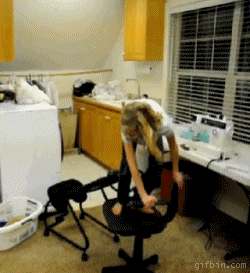 Girl Jumps Off Chair | Best Funny Gifs Updated Daily