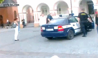 Guy Helps Friend Escape From Police Car | Best Funny Gifs Updated Daily