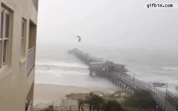 Kite Surfer Flies Over Pier | Best Funny Gifs Updated Daily