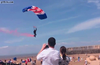 Parachute Land In Burger Grill | Best Funny Gifs Updated Daily