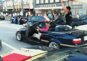 Supporter Falls Off Car | Best Funny Gifs Updated Daily